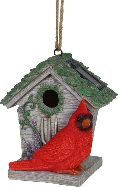 Out of Stock - EXHART Solar Cardinal Hanging Bird House - Chewy.com
