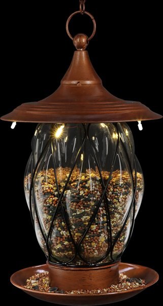 EXHART Solar Bronze Metal & Glass Bird Feeder - Chewy.com