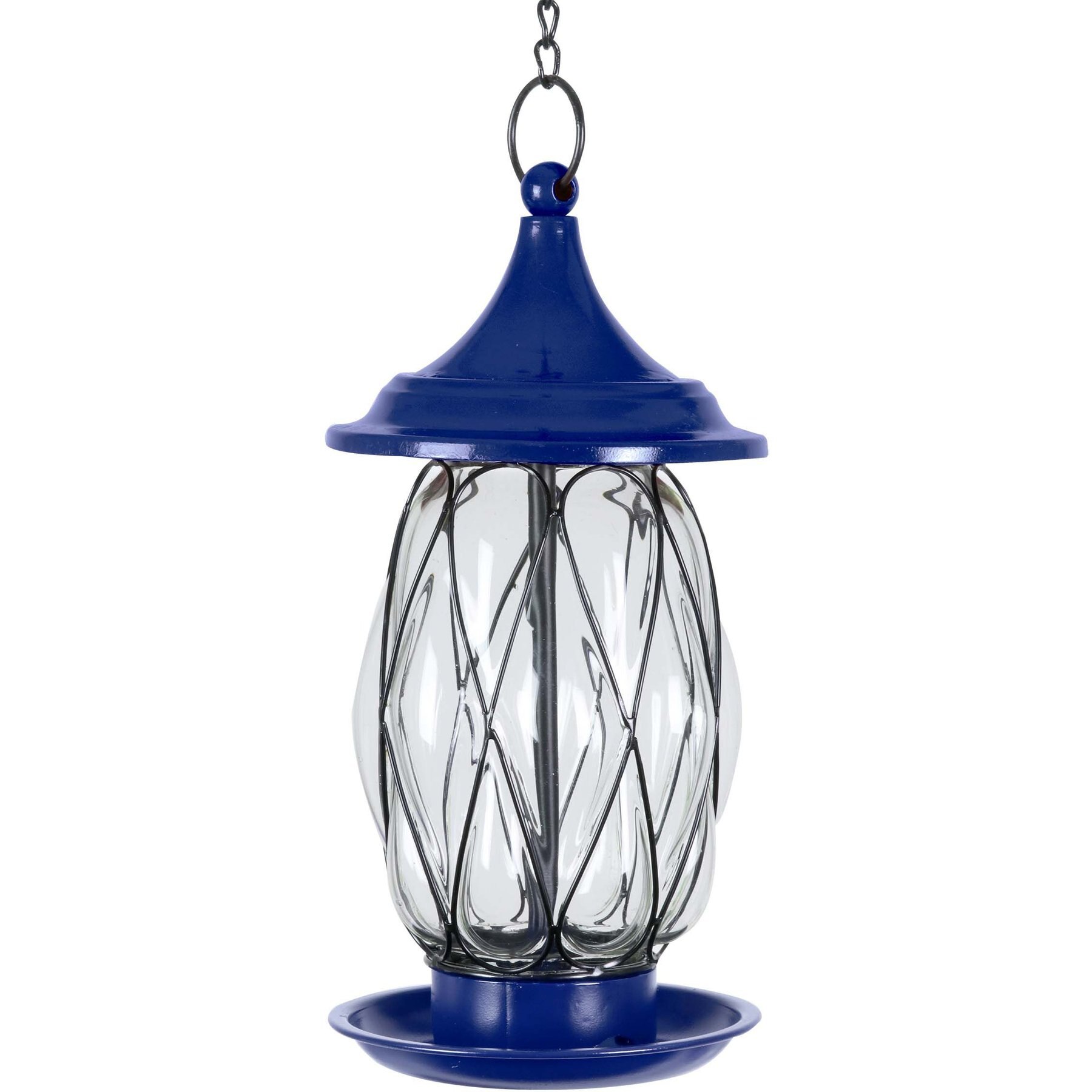 EXHART Metal Wire & Glass Bird Feeder, Blue - Chewy.com