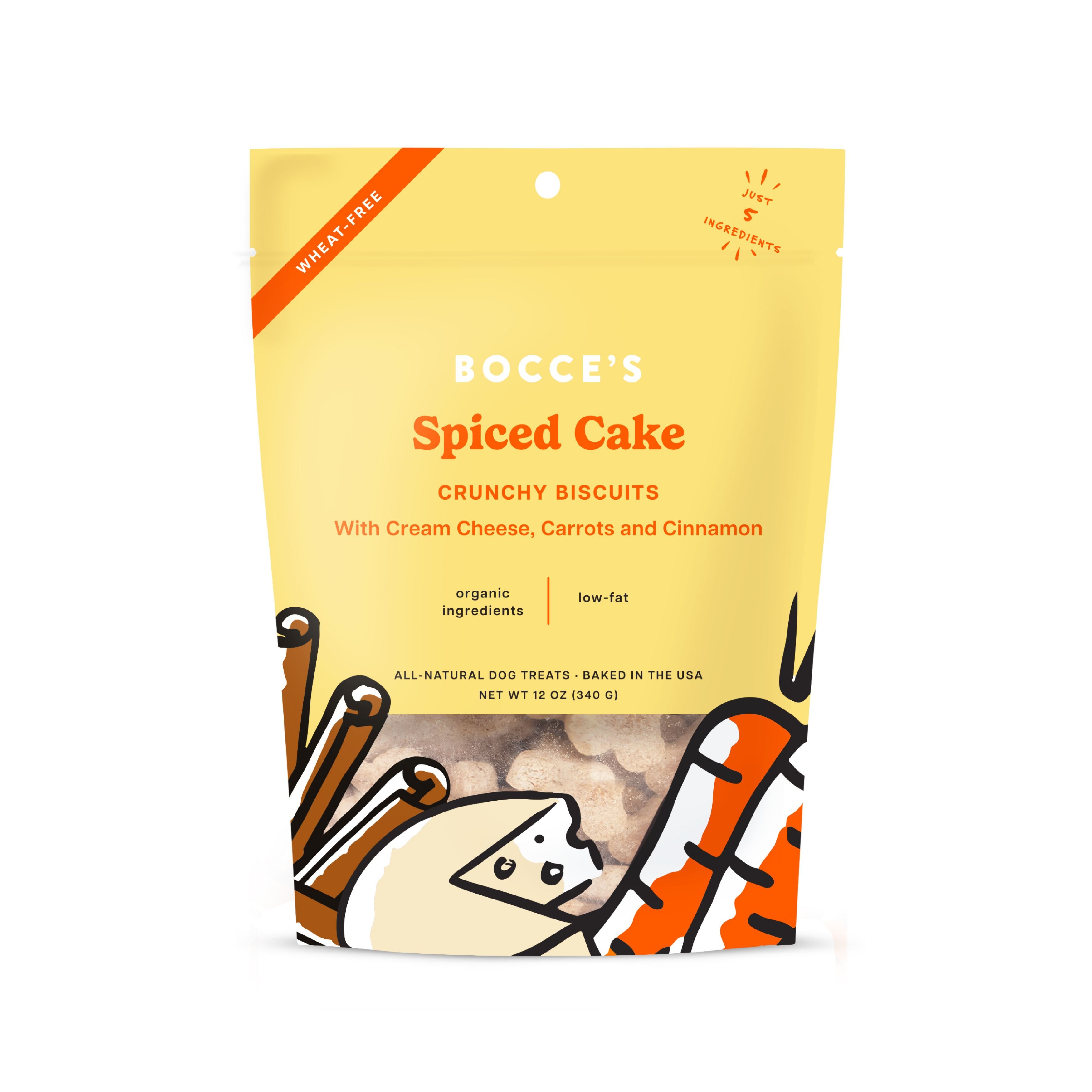 BOCCE'S BAKERY Spiced Cake Biscuits Crunchy Dog Treats, 12-oz bag ...