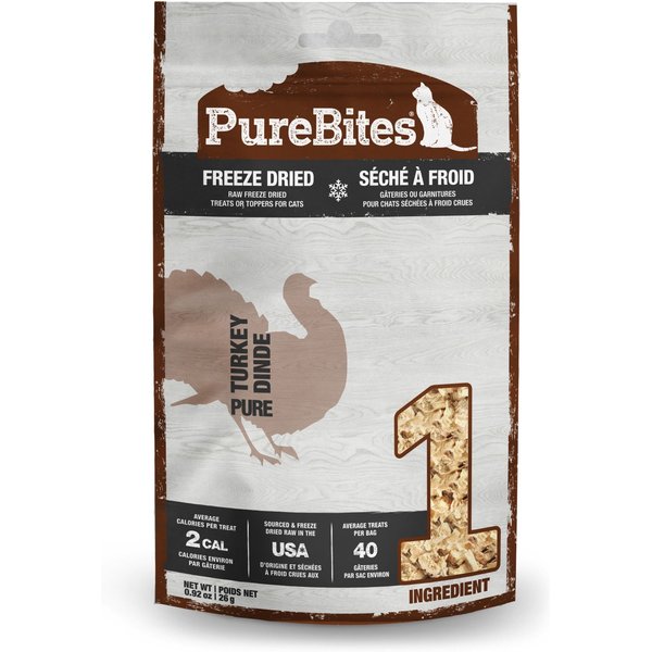 PUREBITES Turkey Breast Freeze-Dried Raw Cat Treats, 0.92-oz bag ...