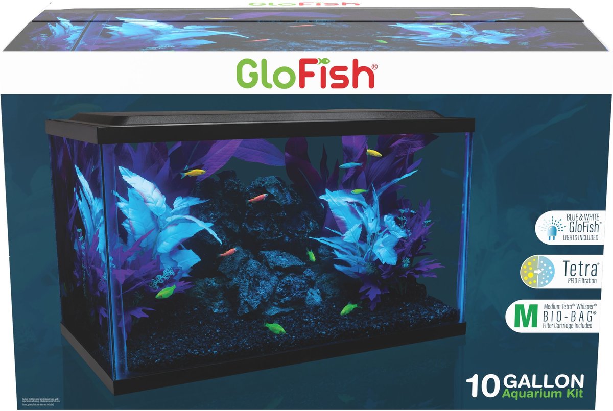 GLOFISH LED Lighting & Filter Aquarium Kit, 10-gal - Chewy.com