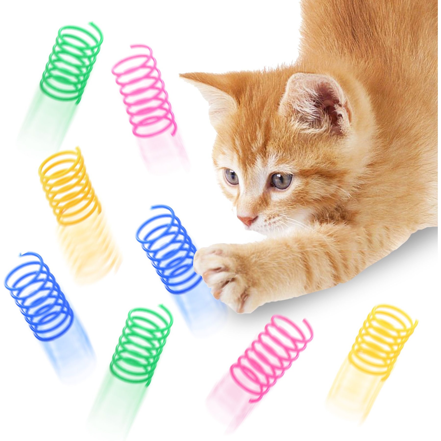 SUNGROW Colorful Interactive Indoor Cat Spiral Spring Chasing Toy for ...