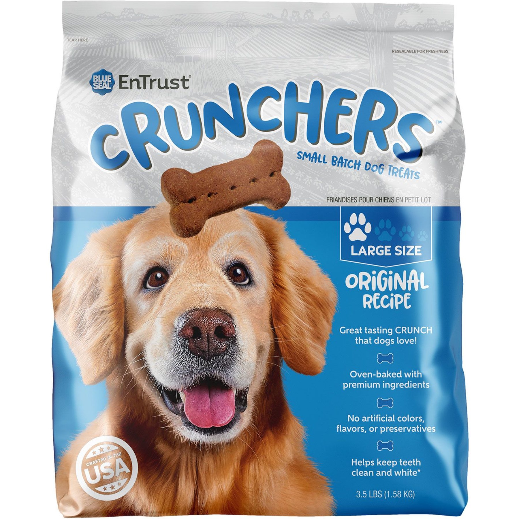KENT / BLUE SEAL EnTrust Crunchers Original Crunchy Dog Treats, Large, 3.5-lb bag - Chewy.com