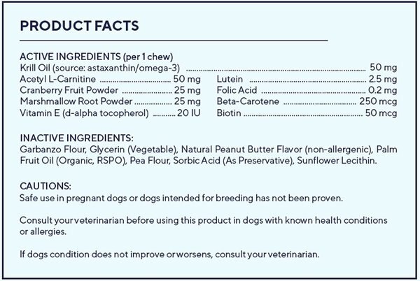 PAWFY Eye Support Peanut Butter Flavor Supplement for Dogs, 30 count ...