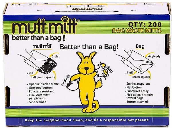 Discontinued - MUTT MITT Dog Waste & Poop Pick Up Bag, 200 count ...