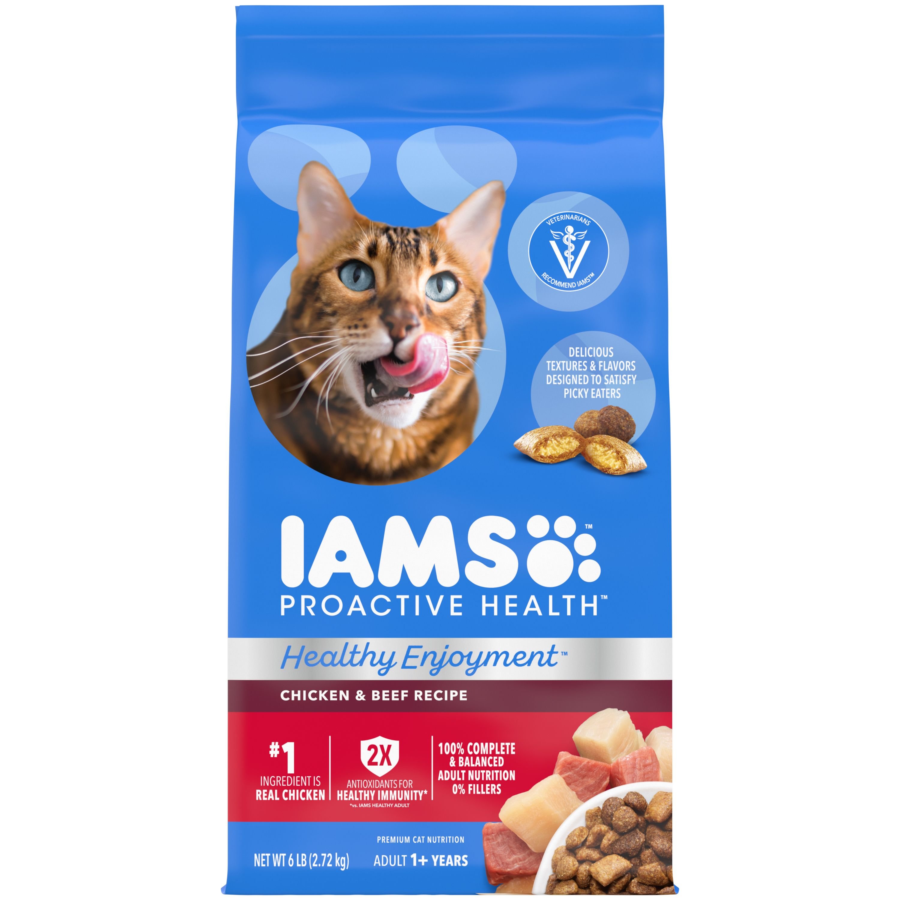 IAMS Proactive Health Healthy Enjoyment Immune Support Chicken & Beef ...