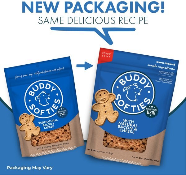 BUDDY BISCUITS Softies with Bacon & Cheese Soft & Chewy Dog Treats, 20 ...