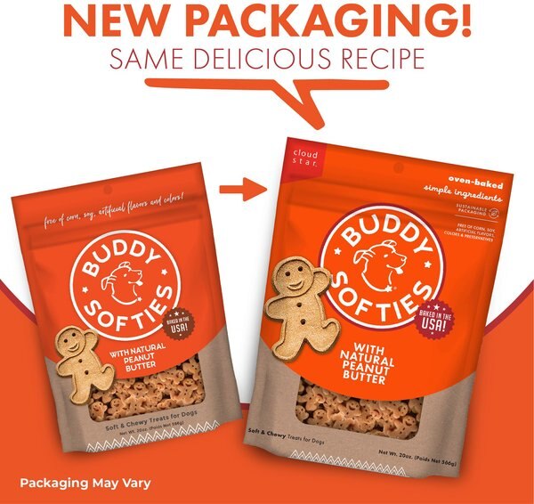 BUDDY BISCUITS Original Soft & Chewy with Peanut Butter Dog Treats, 20 ...
