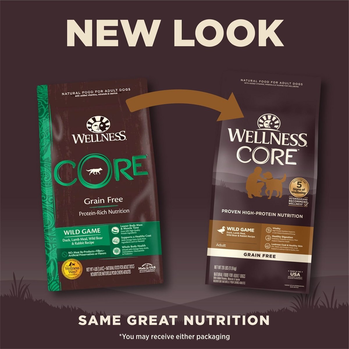 WELLNESS CORE Grain-Free Wild Game Duck, Lamb Meal, Boar & Rabbit ...