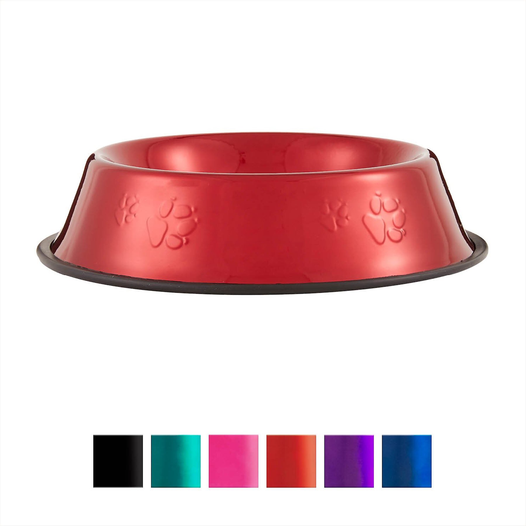 PLATINUM PETS Non-Skid Stainless Steel Embossed Dog & Cat Bowl, Candy ...
