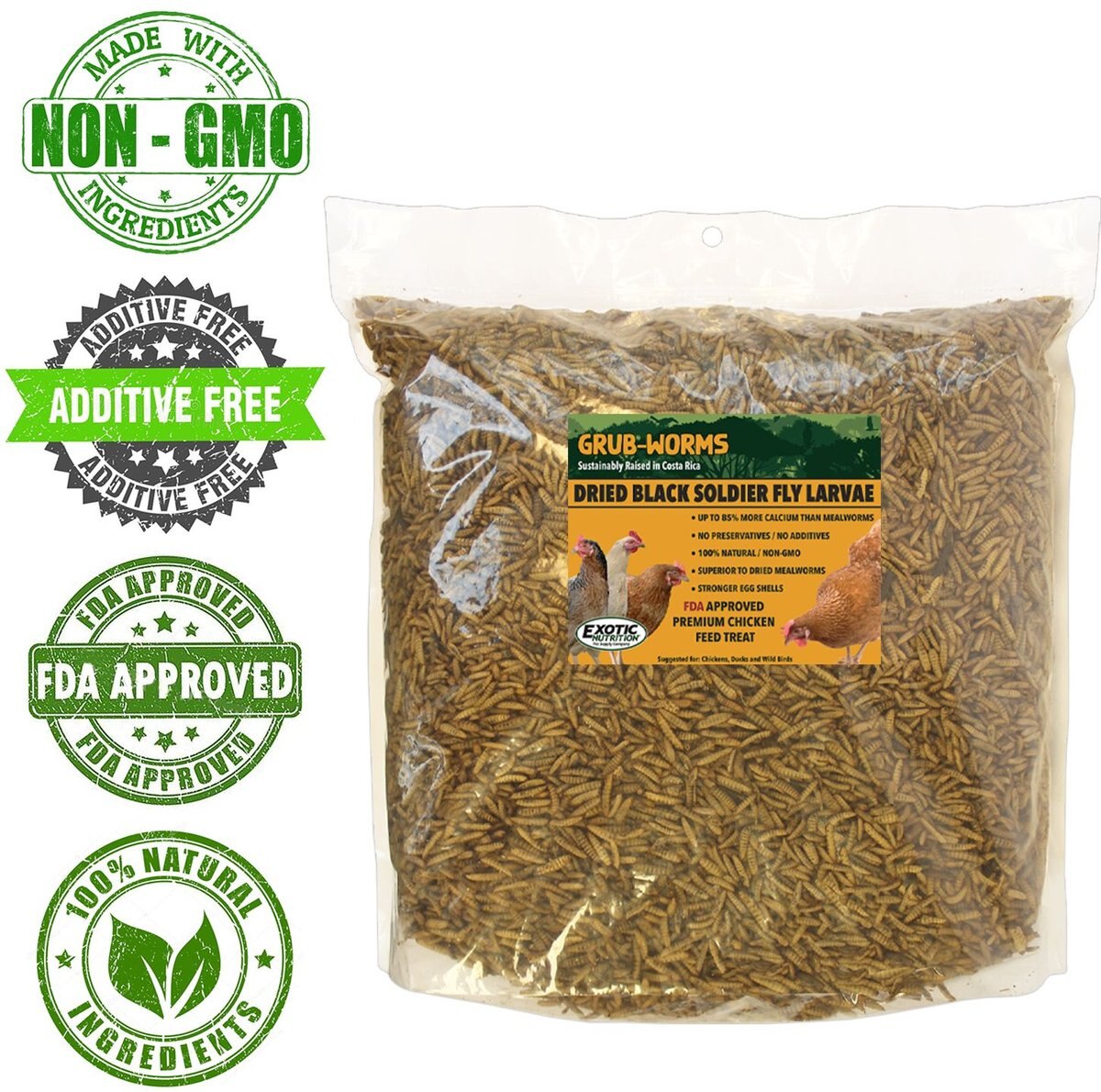 Out of Stock - EXOTIC NUTRITION Grub-Worms Dried Black Soldier Fly ...