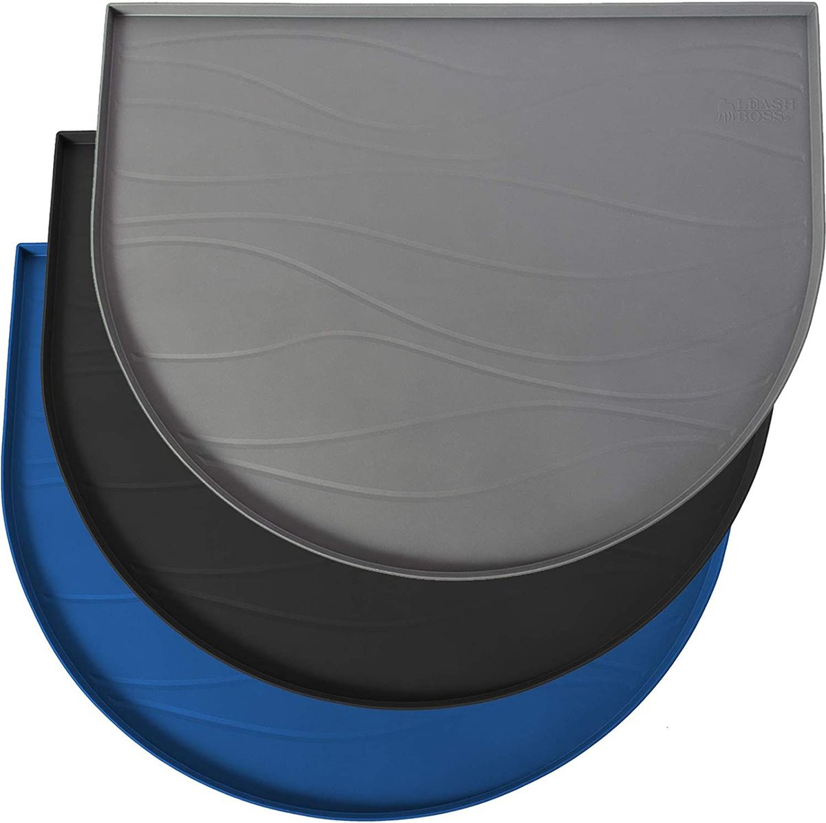 LEASH BOSS Silicone Water Fountain Mat, Gray, Large - Chewy.com