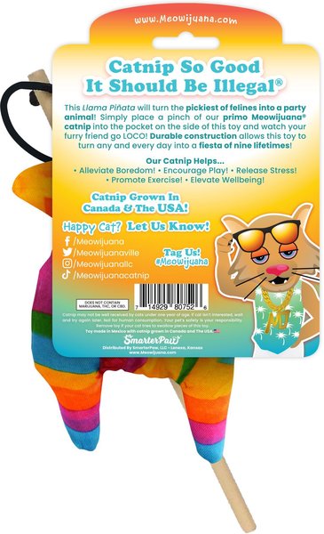MEOWIJUANA Refillable Get Smashed Llama Pinata Wand Cat Toy - Chewy.com