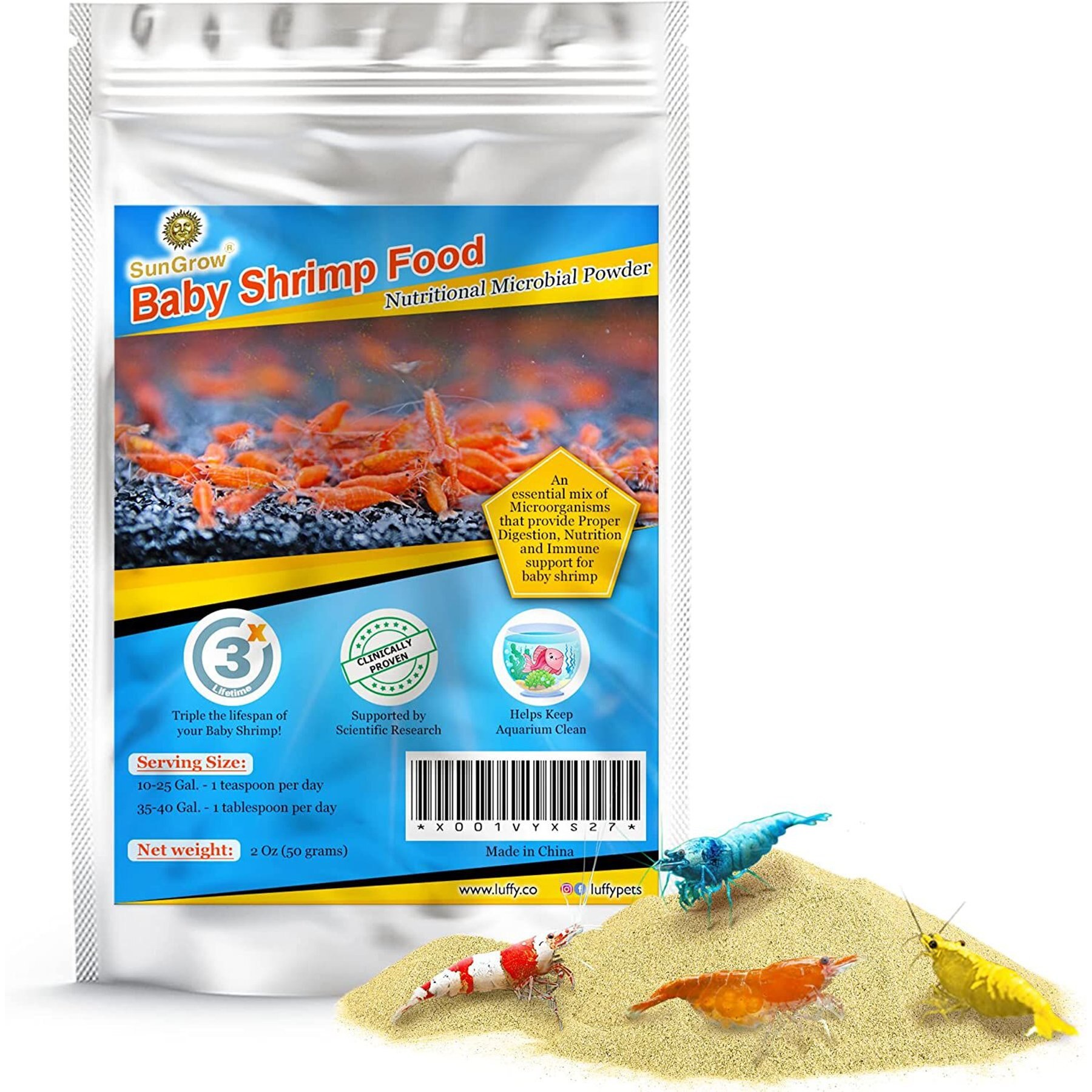 SUNGROW Probiotic Powder Supplement for Freshwater Aquarium Baby Cherry ...