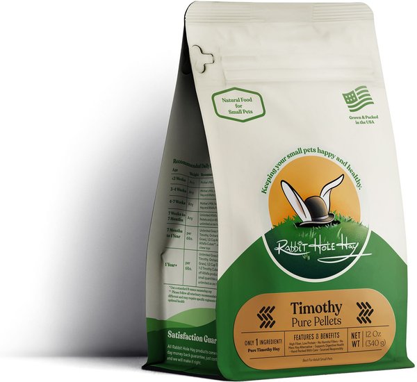 RABBIT HOLE HAY Ultra Premium All Natural Pure Timothy Pellets for ...
