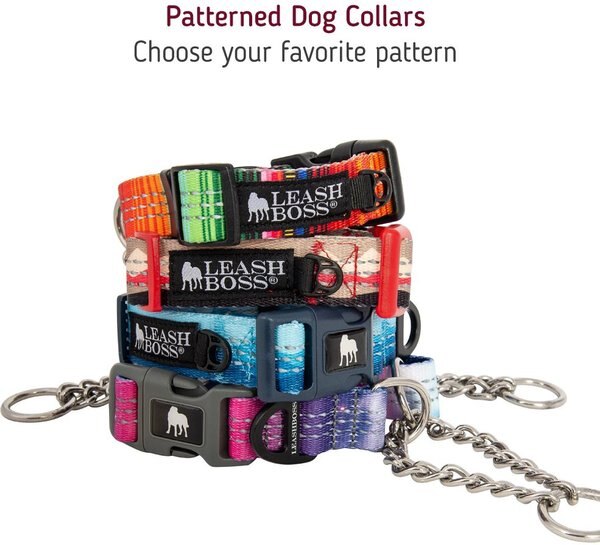LEASH BOSS Chain Martingale Dog Collar, Purple/Pink, Medium - Chewy.com