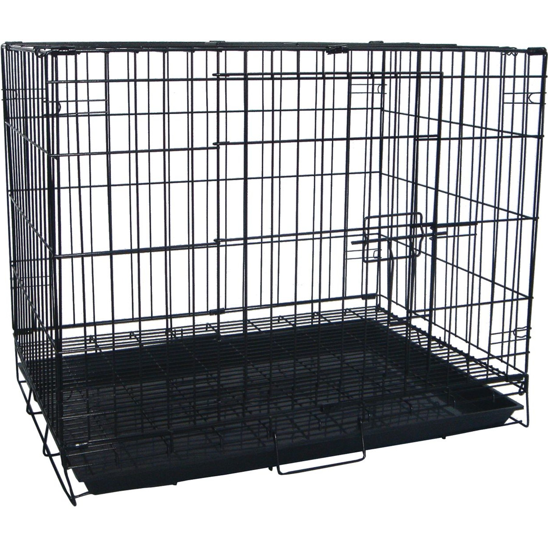 YML Collapsible Metal Small Pet Crate with Bottom Gate, Black, 30-in ...