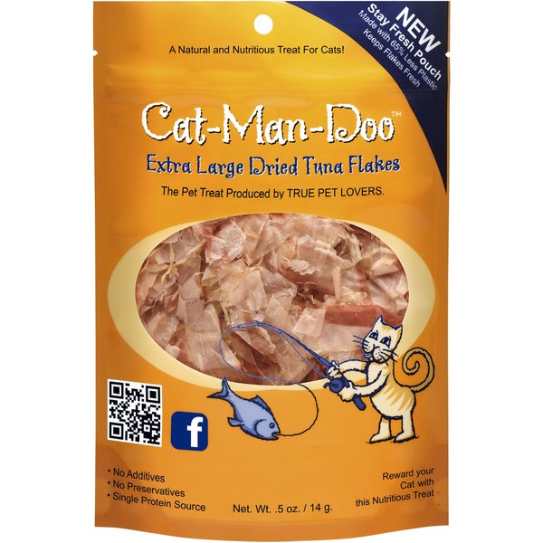 CAT-MAN-DOO Extra Large Dried Bonito Flakes Cat & Dog Treats, 0.5-oz ...