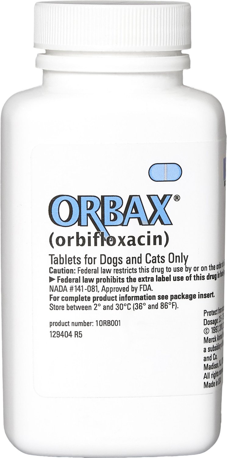 ORBAX (orbifloxacin) Tablets for Dogs & Cats, 68-mg, 15 tablets - Chewy.com