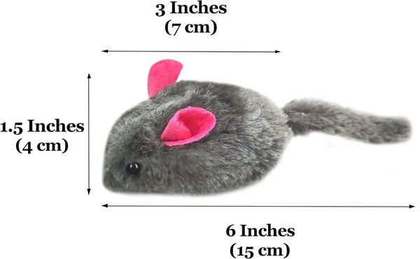 SUNGROW Interactive Ferret & Cat Squeaky Mouse Plush & Kicker Toy for ...