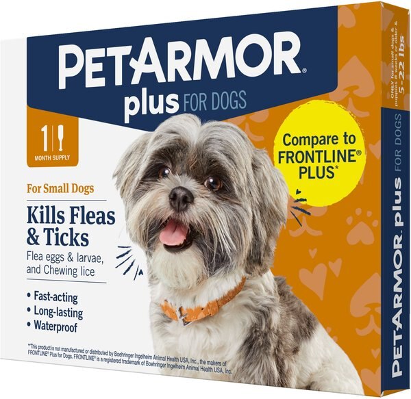 PETARMOR Plus Flea & Tick Spot Treatment for Dogs, 5-22 lbs, 1 count ...
