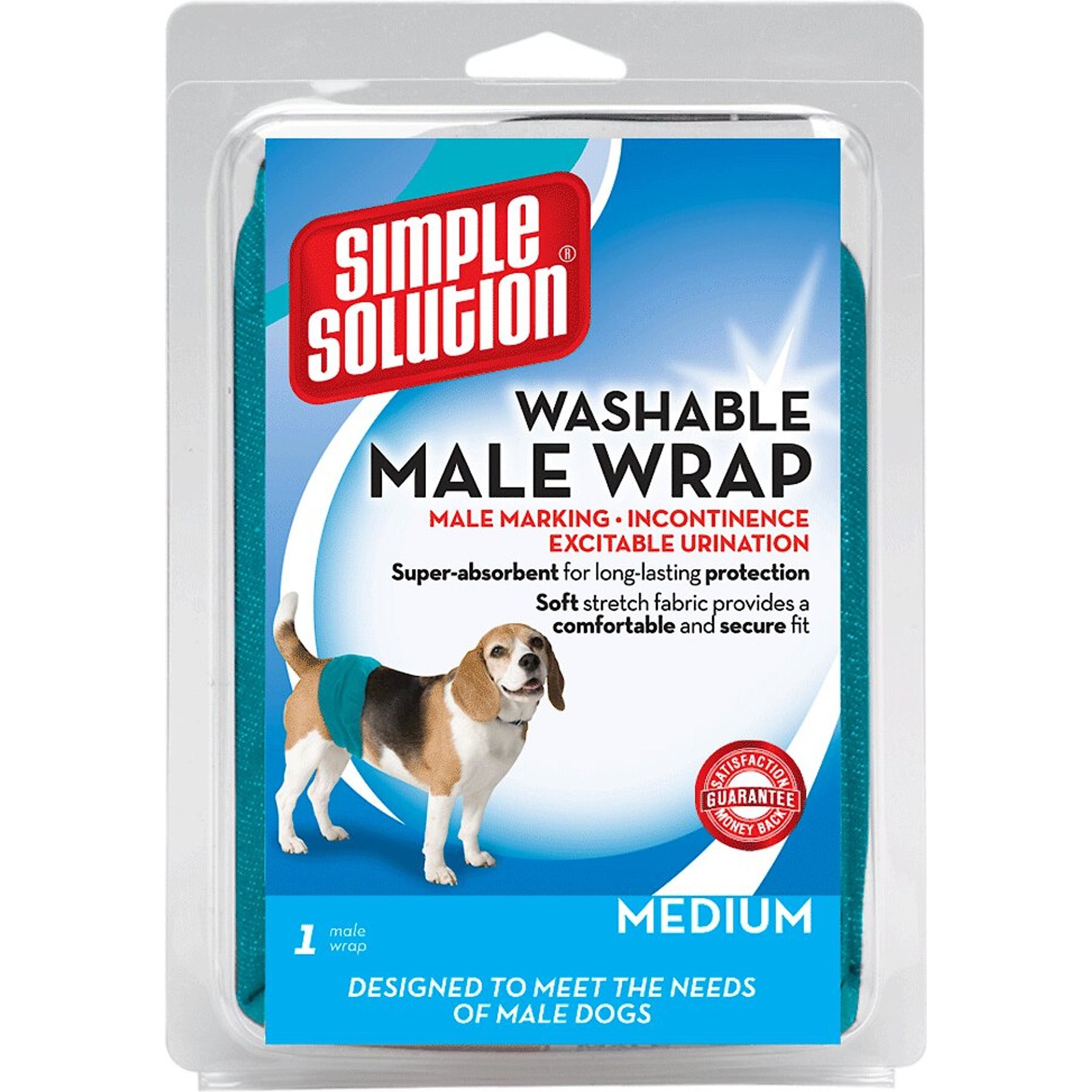 SIMPLE SOLUTION Washable Male Dog Wrap, Medium: 12 to 23-in waist ...