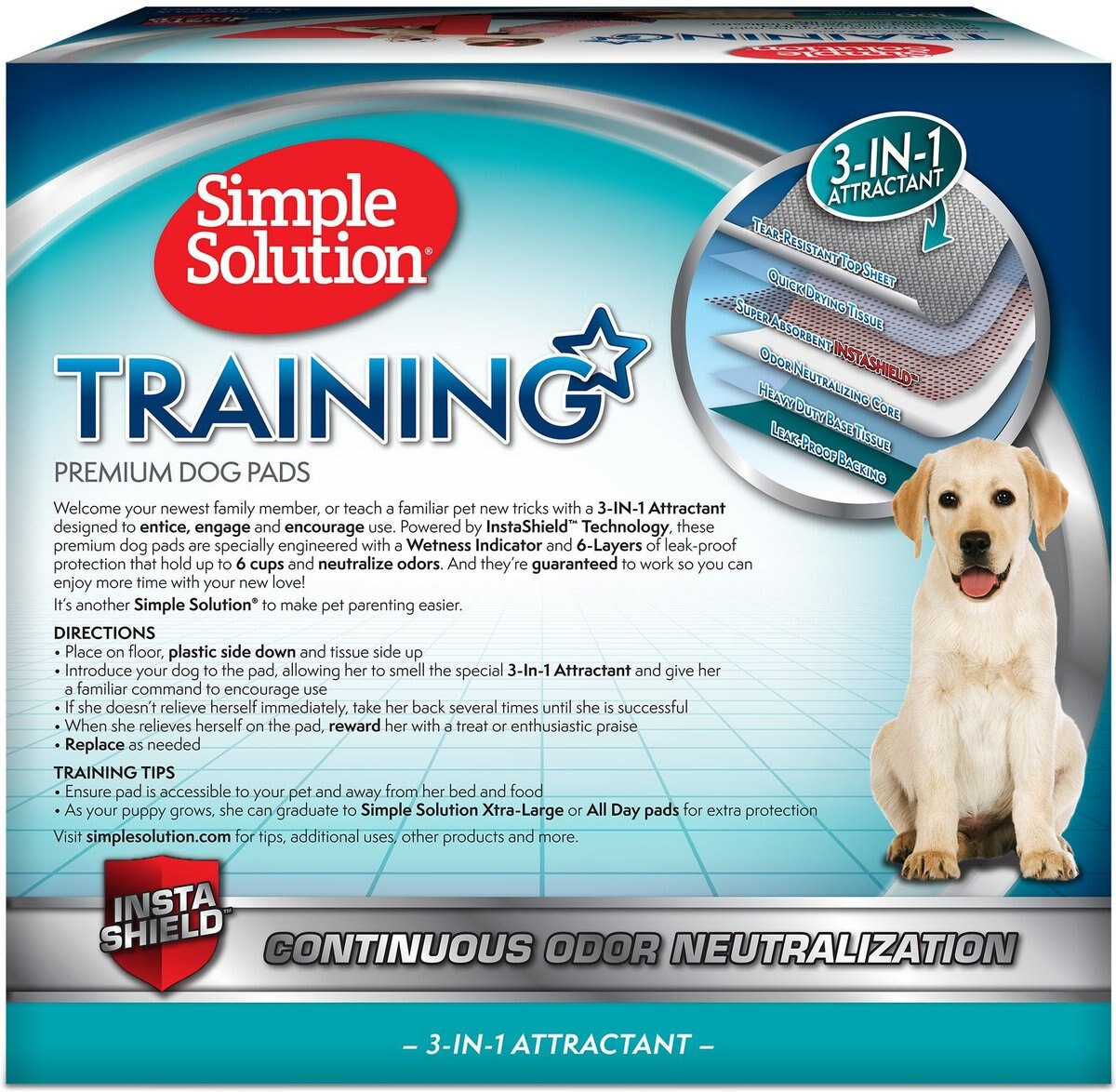 SIMPLE SOLUTION Original Training Pads, 23" x 24", 100 count - Chewy.com