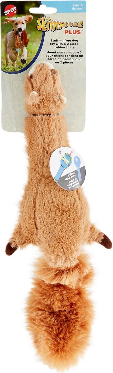 ETHICAL PET Skinneeez Plus Squirrel Stuffing-Free Squeaky Plush Dog Toy ...