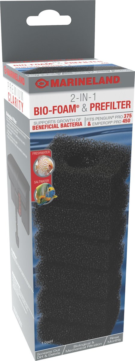 MARINELAND 2-In-1 Penguin Pro 375 & Emperor Pro 450 Aquarium Bio-Foam ...