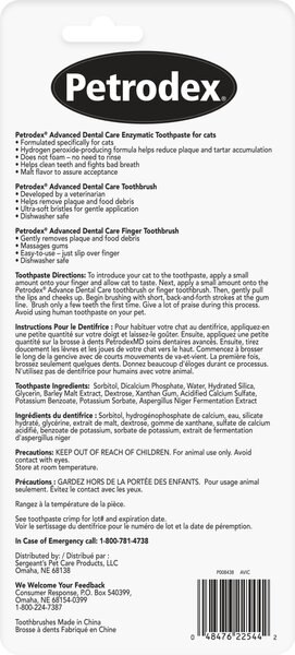 SENTRY Petrodex Veterinary Strength Enzymatic Malt Flavor Cat Dental ...