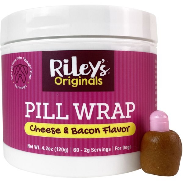 RILEY'S Delicious Cheese & Bacon Flavored Pill Wrap Dog Treat, 4.2-oz ...