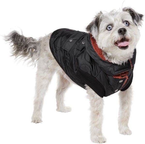 FRISCO Heavy Weight Matte Quilted Volume Dog & Cat Puffer, Black ...