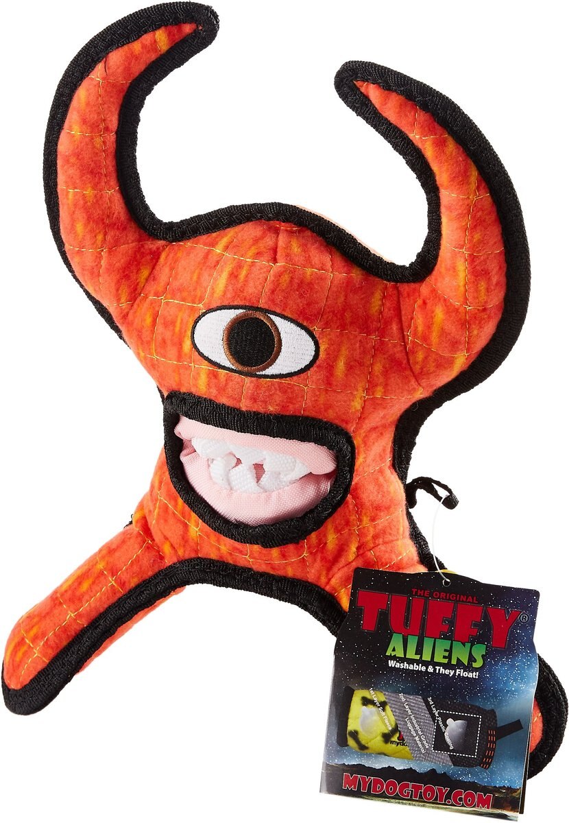 TUFFY'S Alien Lieutenant Splock Squeaky Plush Dog Toy, Red - Chewy.com
