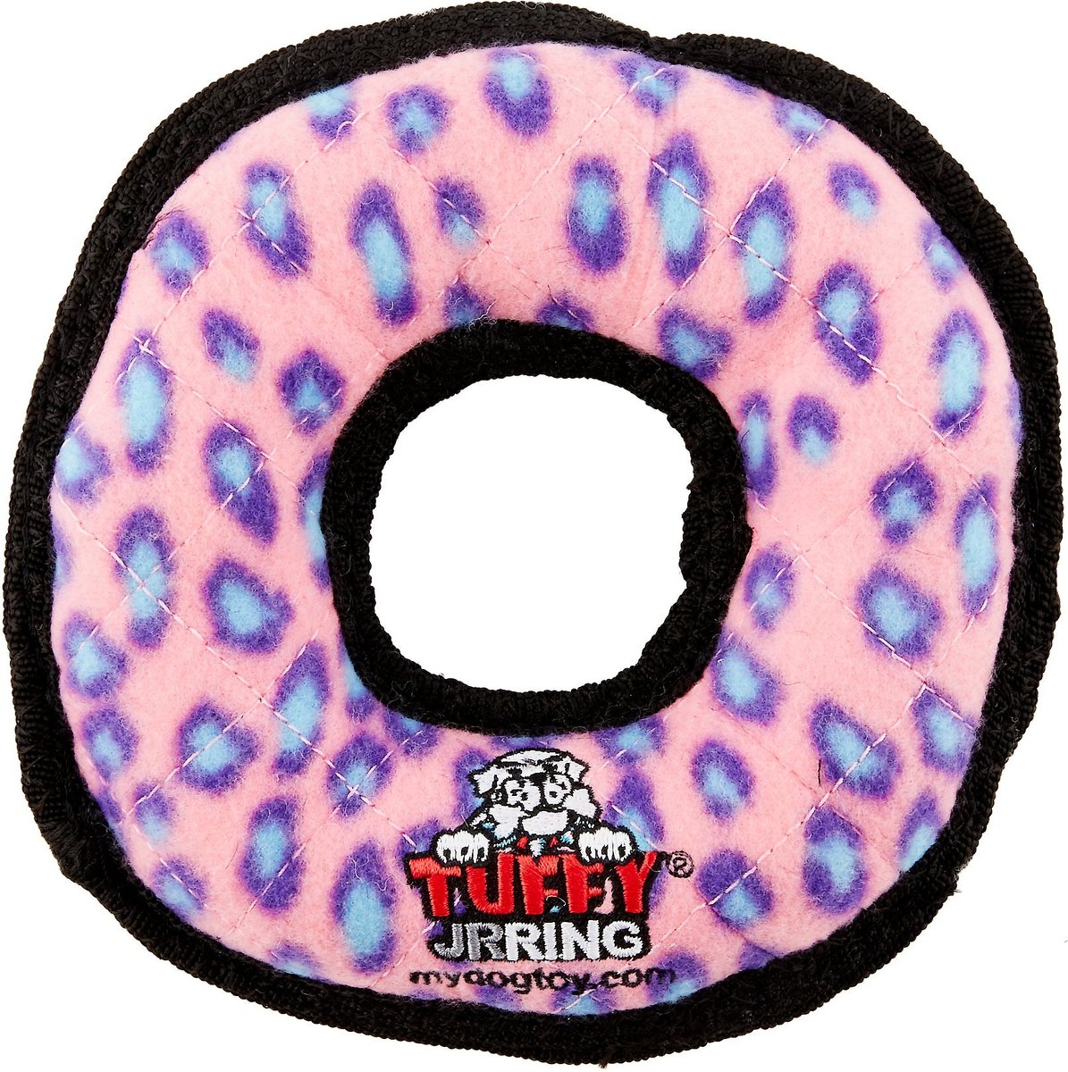 TUFFY'S Junior Ring Squeaky Plush Dog Toy, Pink Leopard - Chewy.com