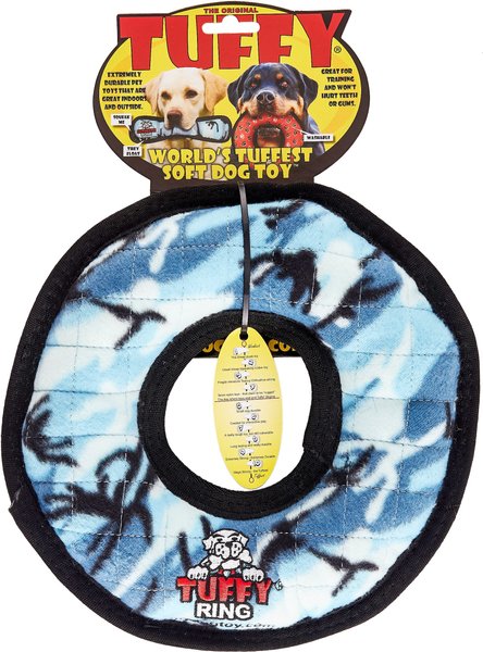 TUFFY'S Ultimate Ring Squeaky Plush Dog Toy, Camo Blue - Chewy.com