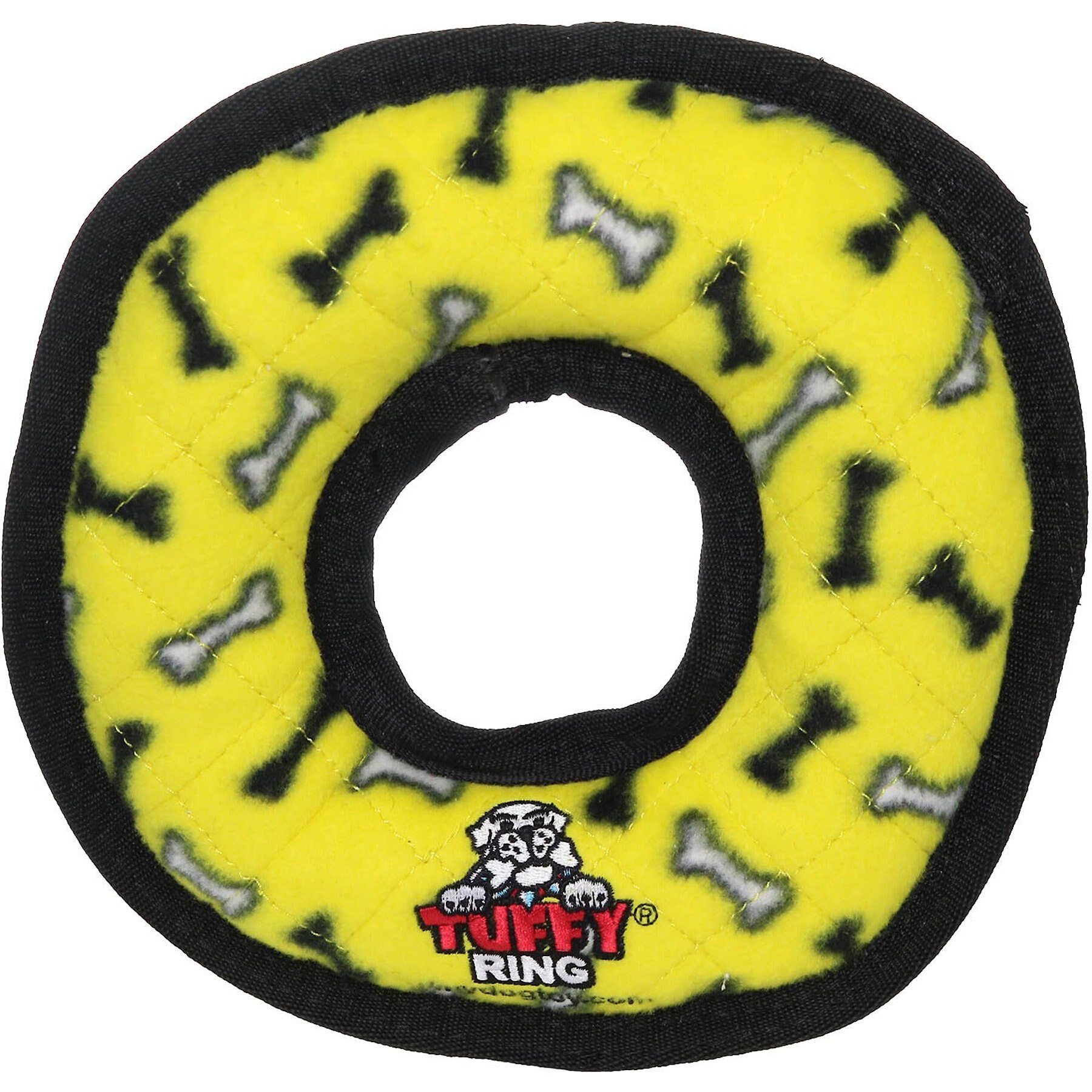 TUFFY'S Ultimate Ring Squeaky Plush Dog Toy, Yellow Bones - Chewy.com
