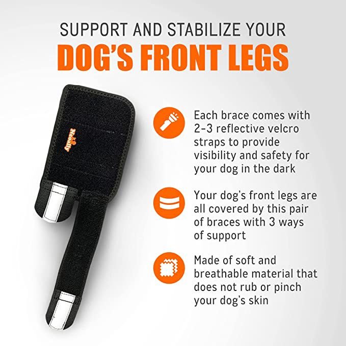 NEOALLY 3-in-1 Front Leg Dog Splint Braces, XX-Small/X-Small - Chewy.com
