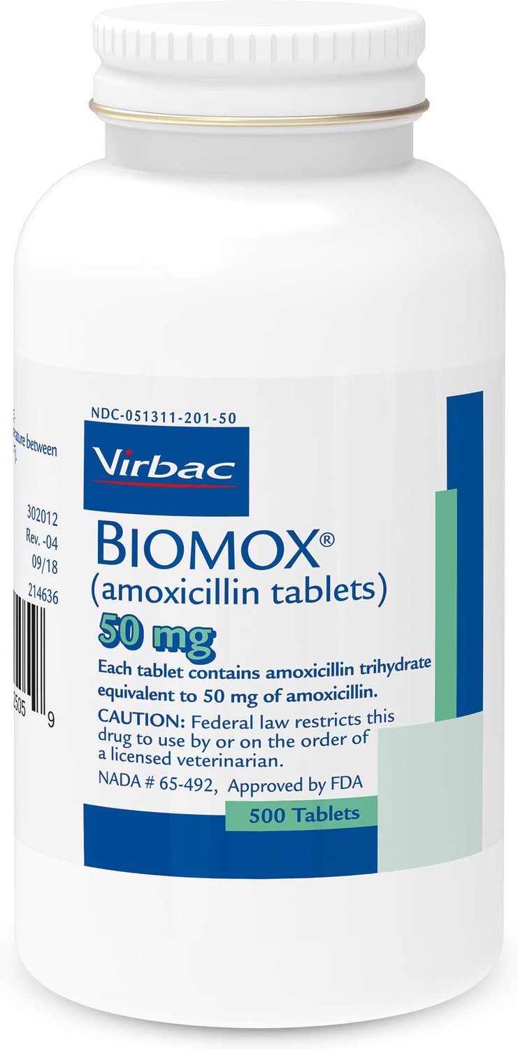 BIOMOX (Amoxicillin) Tablets for Dogs, 50-mg, 30 tablets - Chewy.com