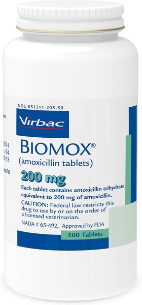 BIOMOX (Amoxicillin) Tablets for Dogs, 200-mg, 60 tablets - Chewy.com