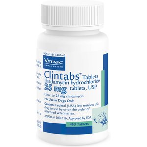 CLINTABS (Clindamycin HCl) Tablets for Dogs, 25-mg, 15 tablets - Chewy.com