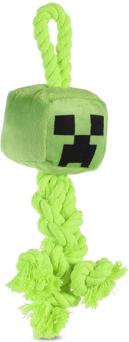 Discontinued - FETCH FOR PETS Minecraft Creeper Rope Squeaky Dog Toy ...