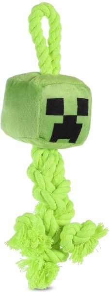 Discontinued - FETCH FOR PETS Minecraft Creeper Rope Squeaky Dog Toy ...