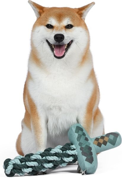 Discontinued - FETCH FOR PETS Minecraft Diamond Sword Rope Squeaky Dog ...