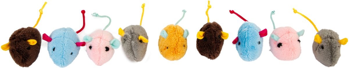 HARTZ Cattraction Crinkle Mice Cat Toy, Multi Color, 10 count - Chewy.com