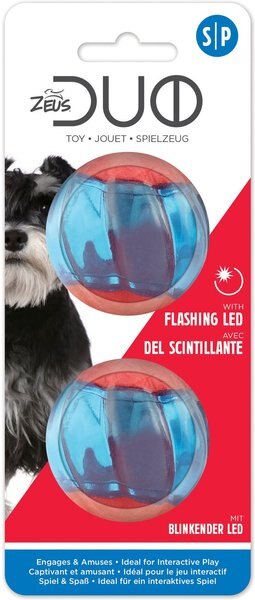 ZEUS Duo Ball with LED Dog Toy, 2-in, 2 count - Chewy.com