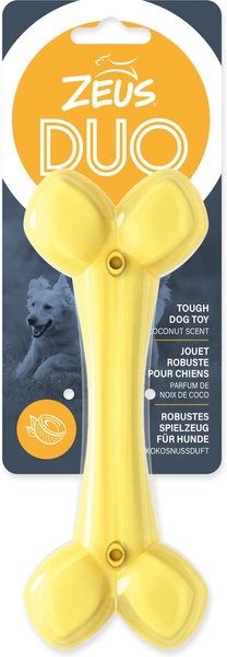 ZEUS Duo Bone Dog Toy, 7-in, Yellow - Chewy.com