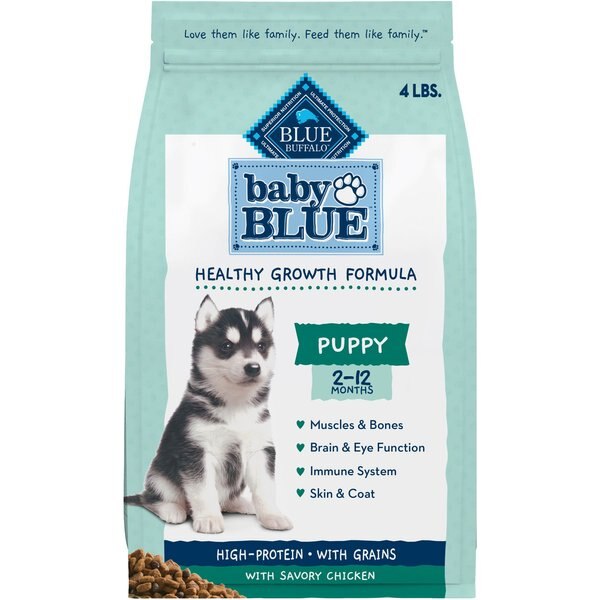 BLUE BUFFALO High Protein Puppy Chicken Dry Dog Food, 4-lb bag - Chewy.com
