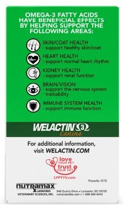 NUTRAMAX Welactin Omega-3 Fish Oil Skin Liquid Softgels Skin & Coat ...