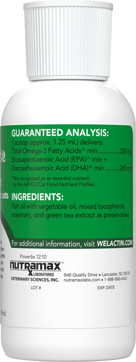 NUTRAMAX Welactin Omega-3 Fish Oil Liquid Skin & Coat Supplement for ...